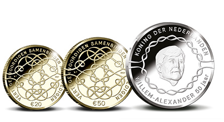 Herdenkingsmunt voor 50e verjaardag Koning Willem-Alexander